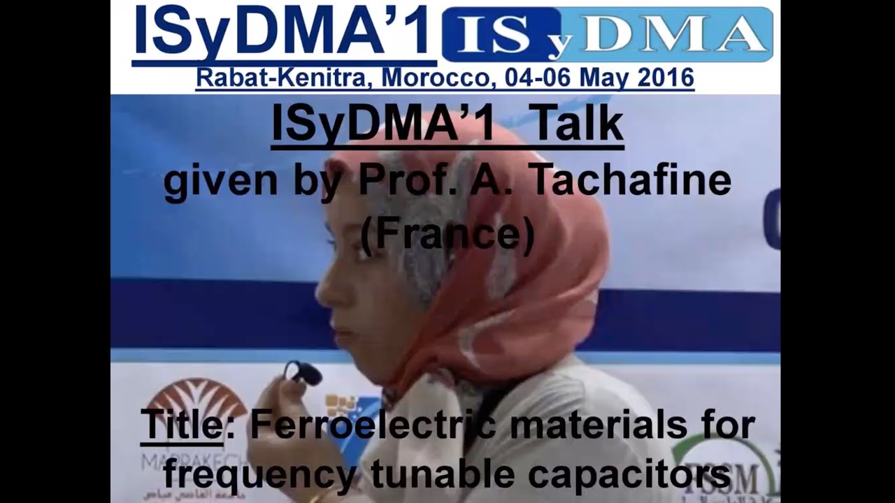 ISyDMA’1; Talk: Pr. A. Tachafine (France) - YouTube