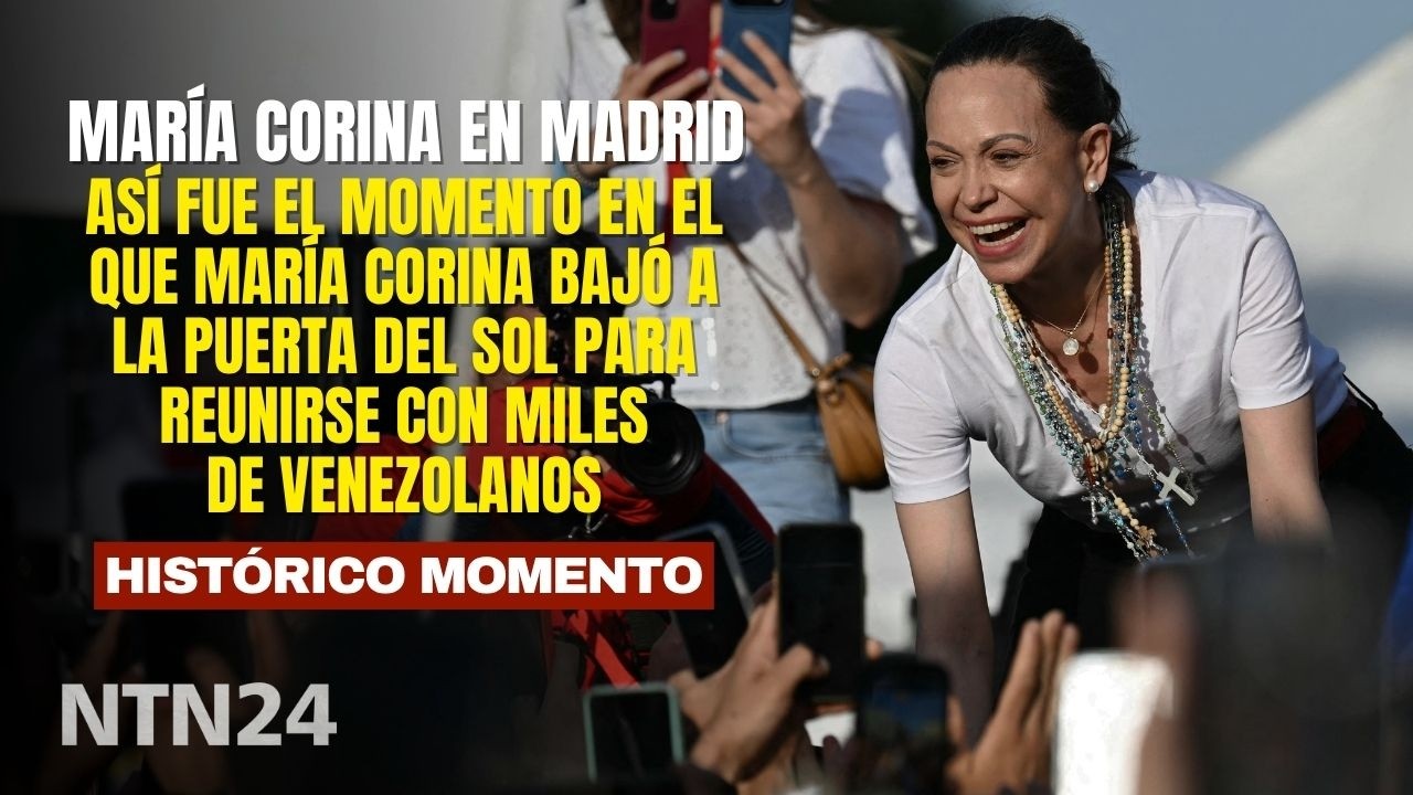 Así fue el momento en el que María Corina bajó a la Puerta del Sol para ...