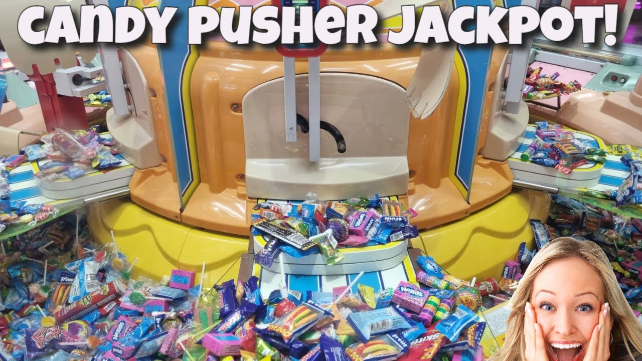 CANDY PUSHER JACKPOT EPIC Big Sweetland Prizes - YouTube