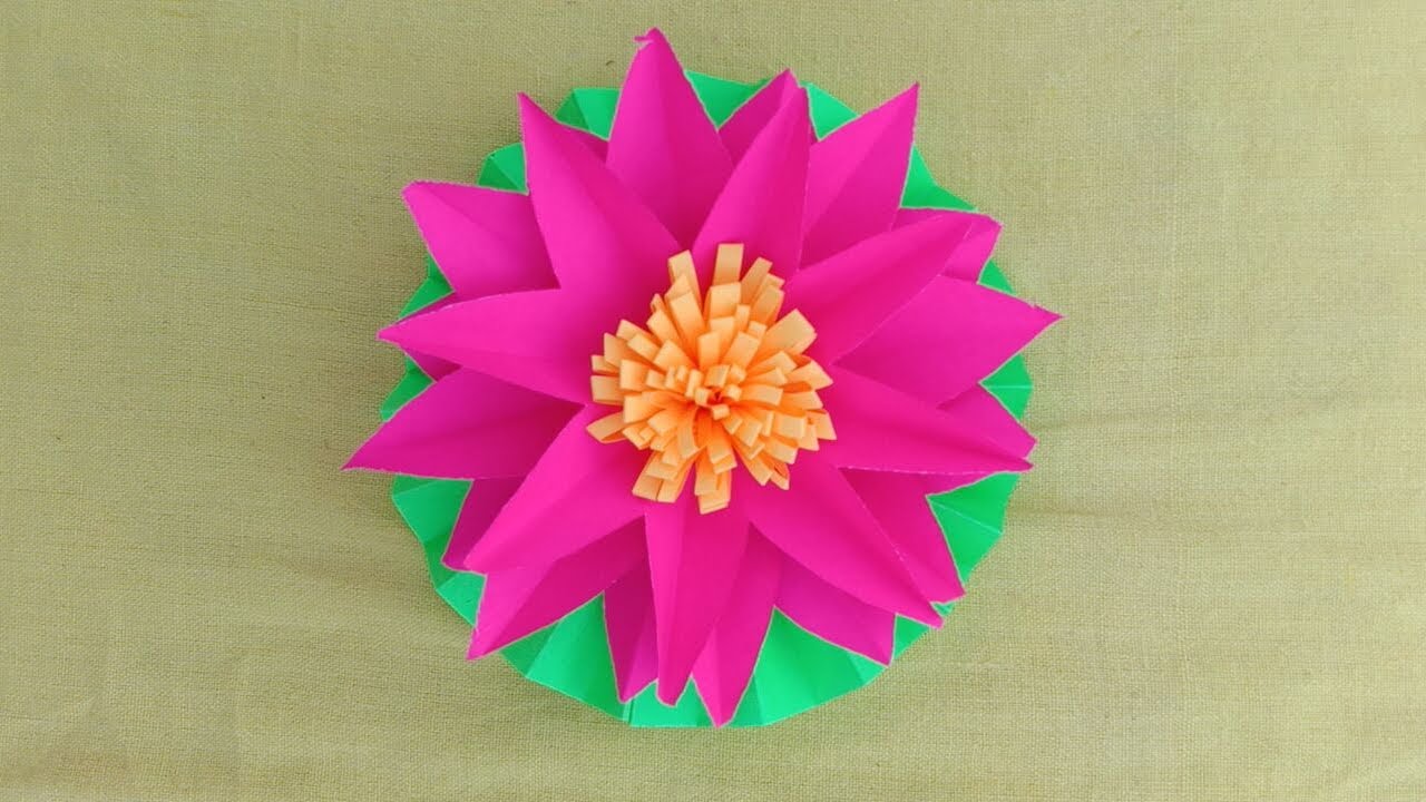How To Make Paper Lotus Flower /Kagaj Se Kamal Ka Phul Kese Banae🌷 ...