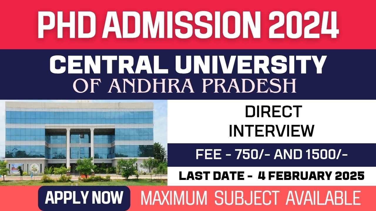 New PhD Admission 2025 | Central University of Andhra Pradesh | CUAP ...