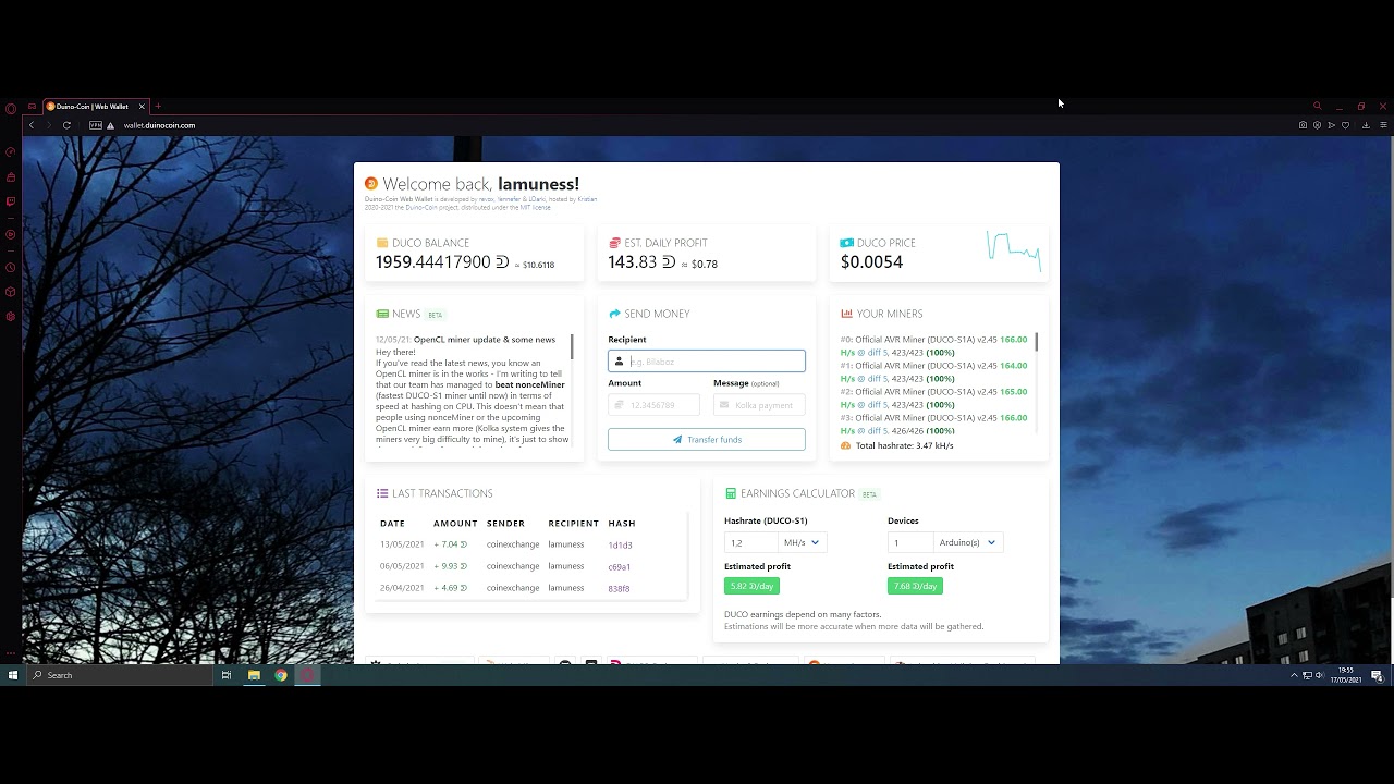 Tutorial Check Wallet Duino Coin (Duco) Real Time Tanpa Buka Web - YouTube