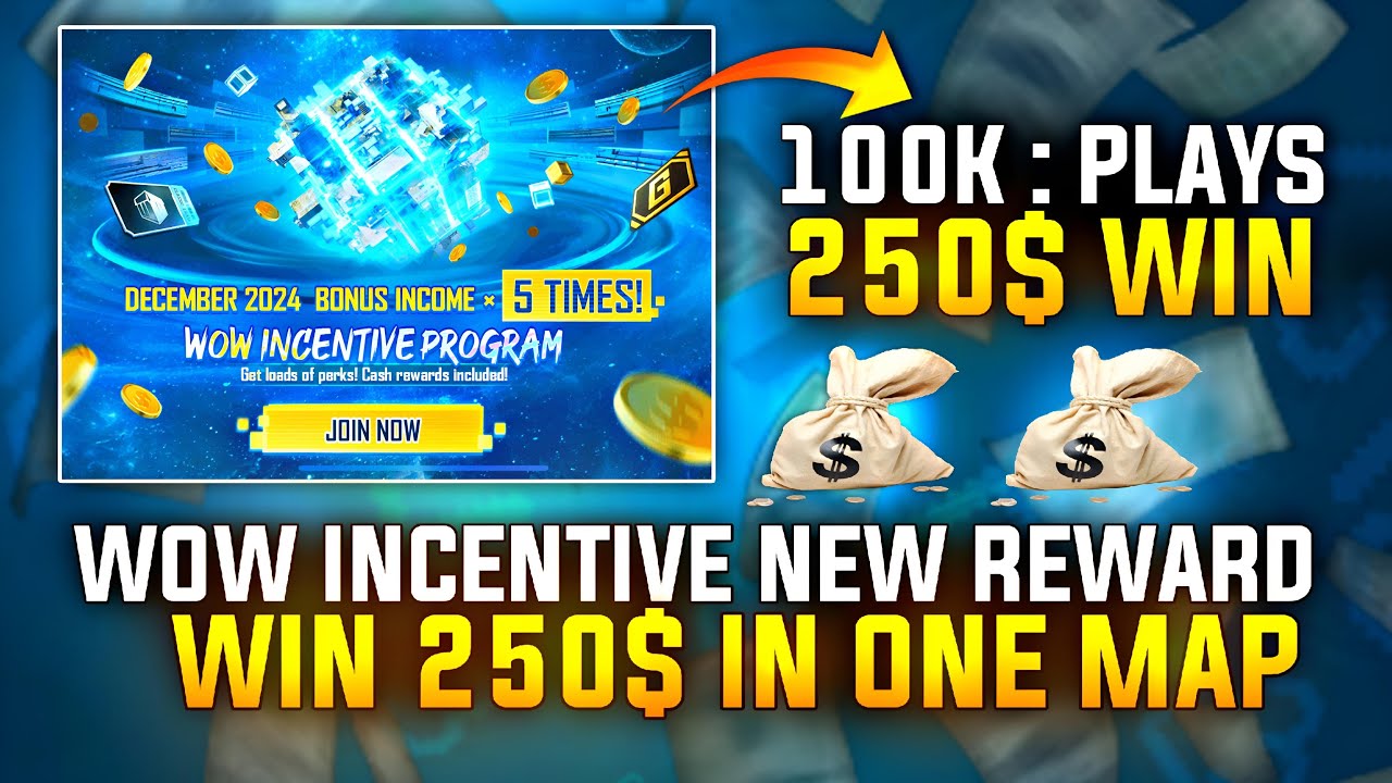 Wow Incentive Program Bonus Income 5 Times | Win 250$ In One Map ...