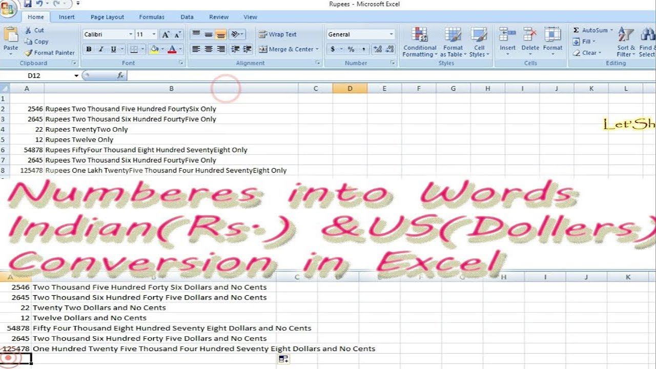 Amount Rs and Into Words Automatic Conversion In Excel By Let Amount Rs and Into Words Automatic Conversion In Excel By Let