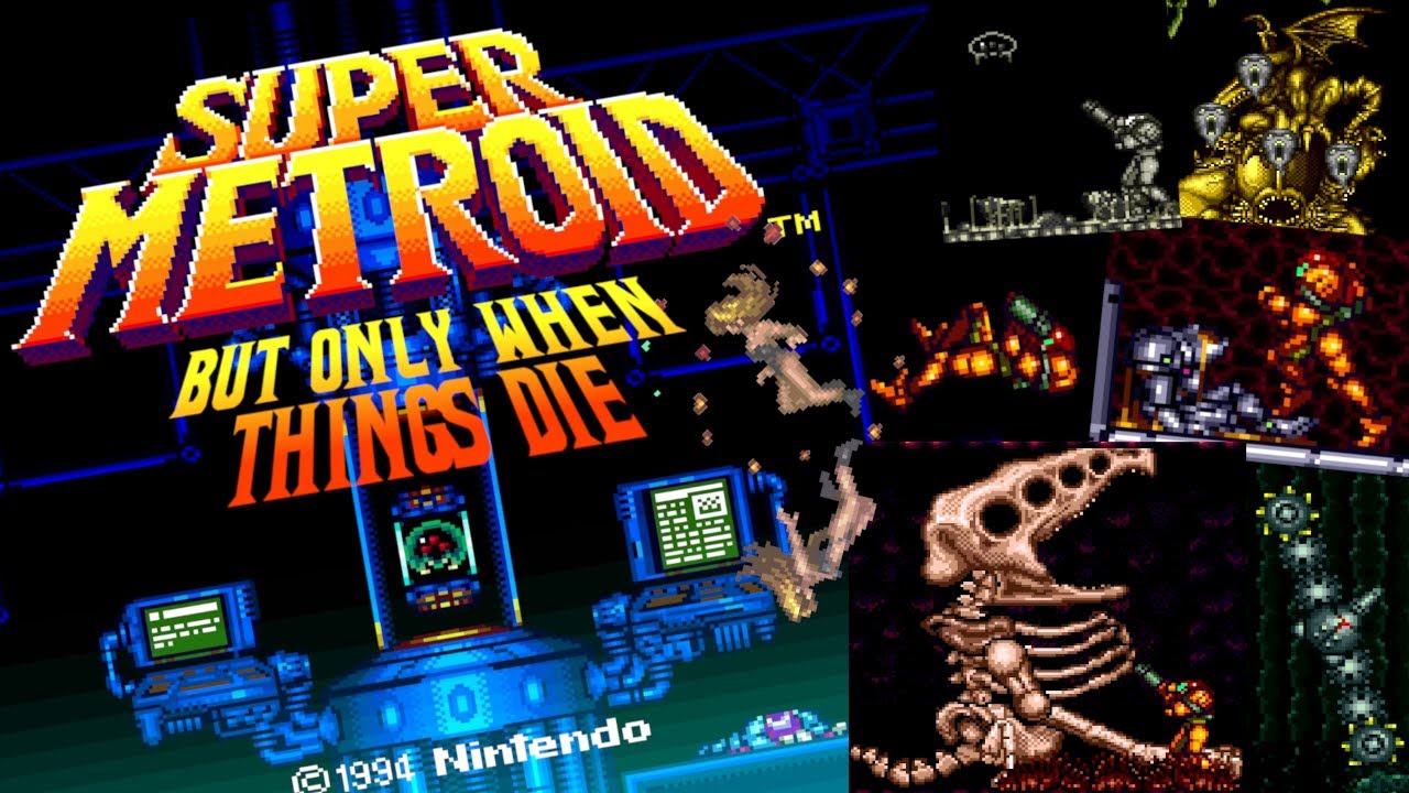 Another Super Metroid playthrough, but only when things die. - YouTube