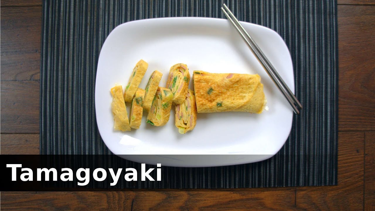 Tamagoyaki - Japanese omelette roll w/ ham and Cheddar cheese - YouTube