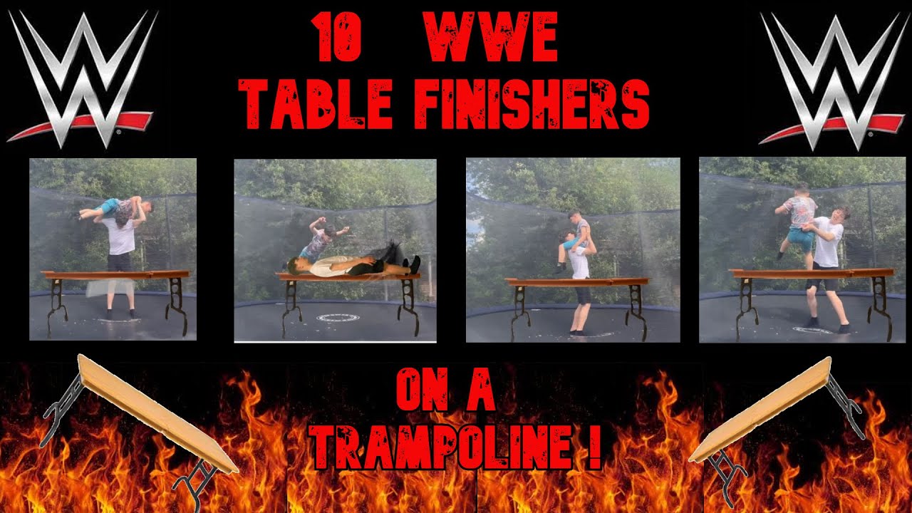 Ten Most Powerful WWE Table Finishers On a Trampoline ! - YouTube