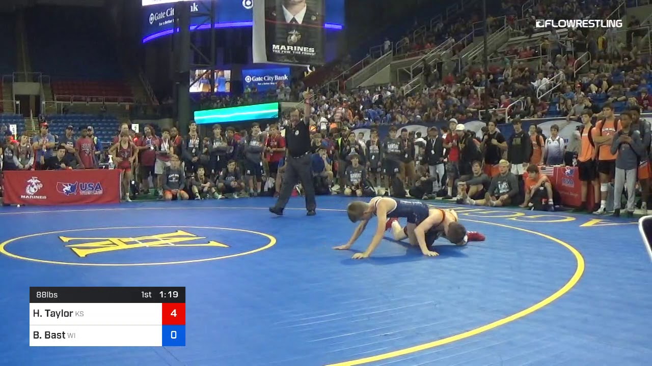 88 Lbs Quarters Hunter Taylor Kansas Vs Benjamin Bast Wisconsin - YouTube