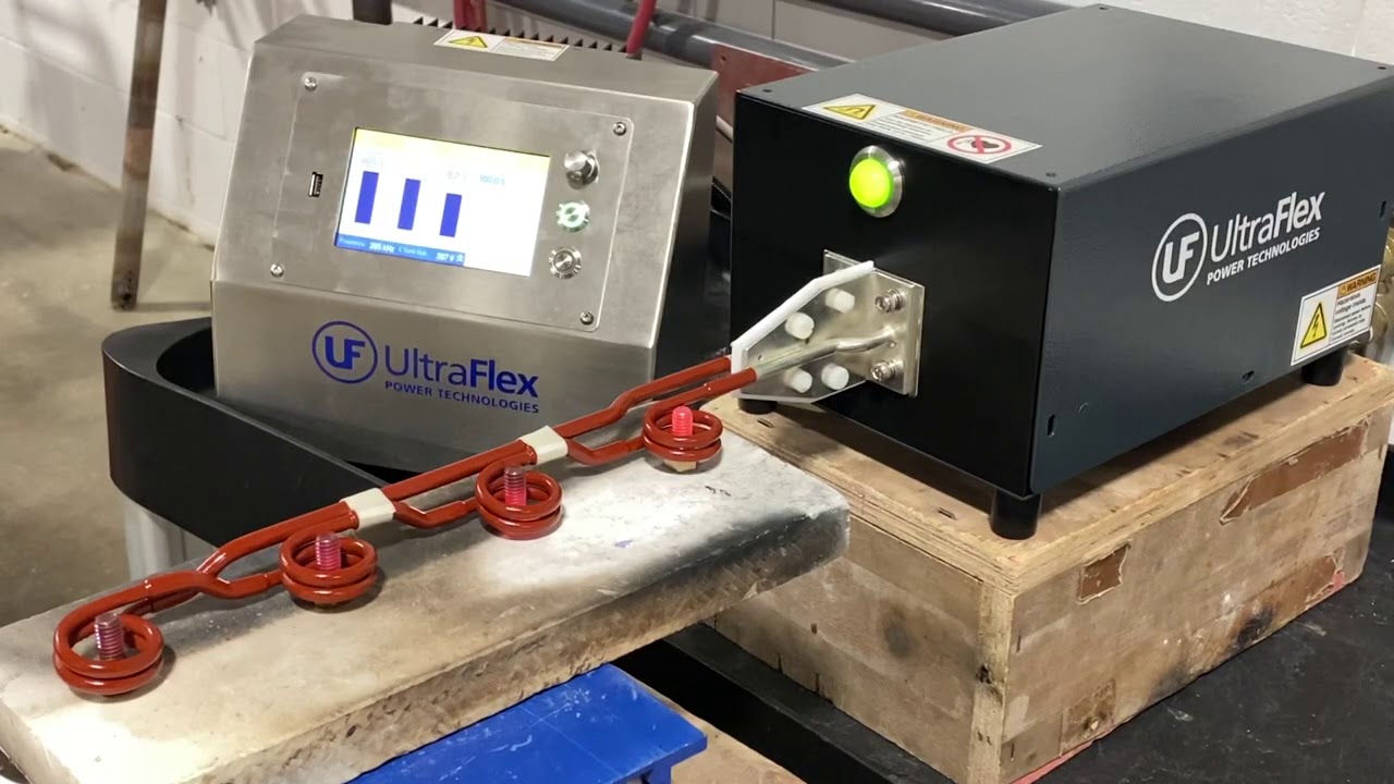 Preheating bolts for heat staking 2 - YouTube