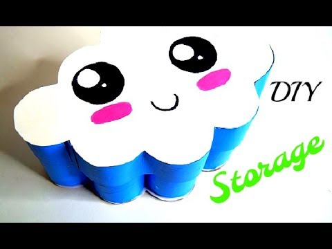 {DIY} Cloud Storage | Cardboard Storage | Kawaii room decor - YouTube