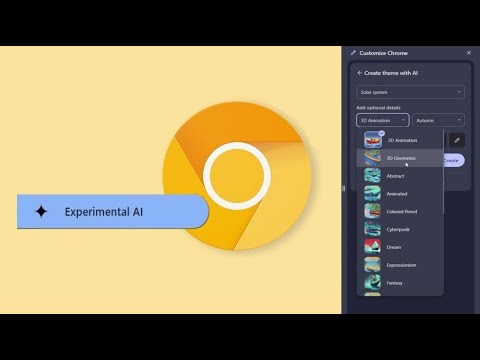First Glimpse of Google Chrome's new "Create theme with AI" feature ...