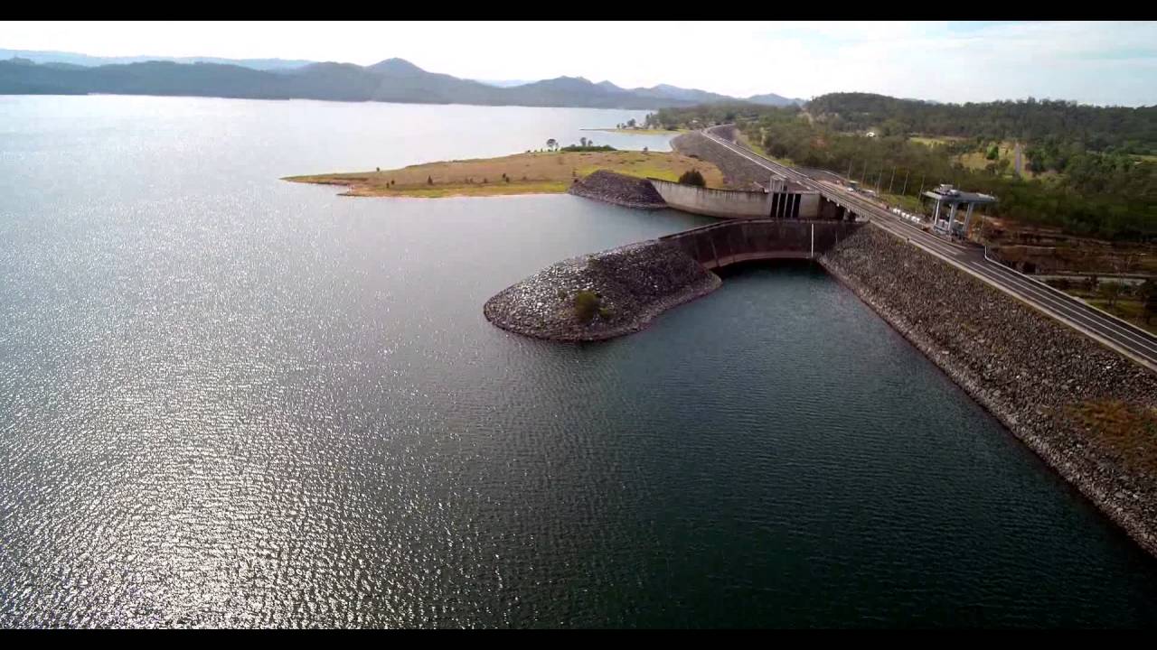 Dam Wall - Lake Wivenhoe - Typhoon H - YouTube