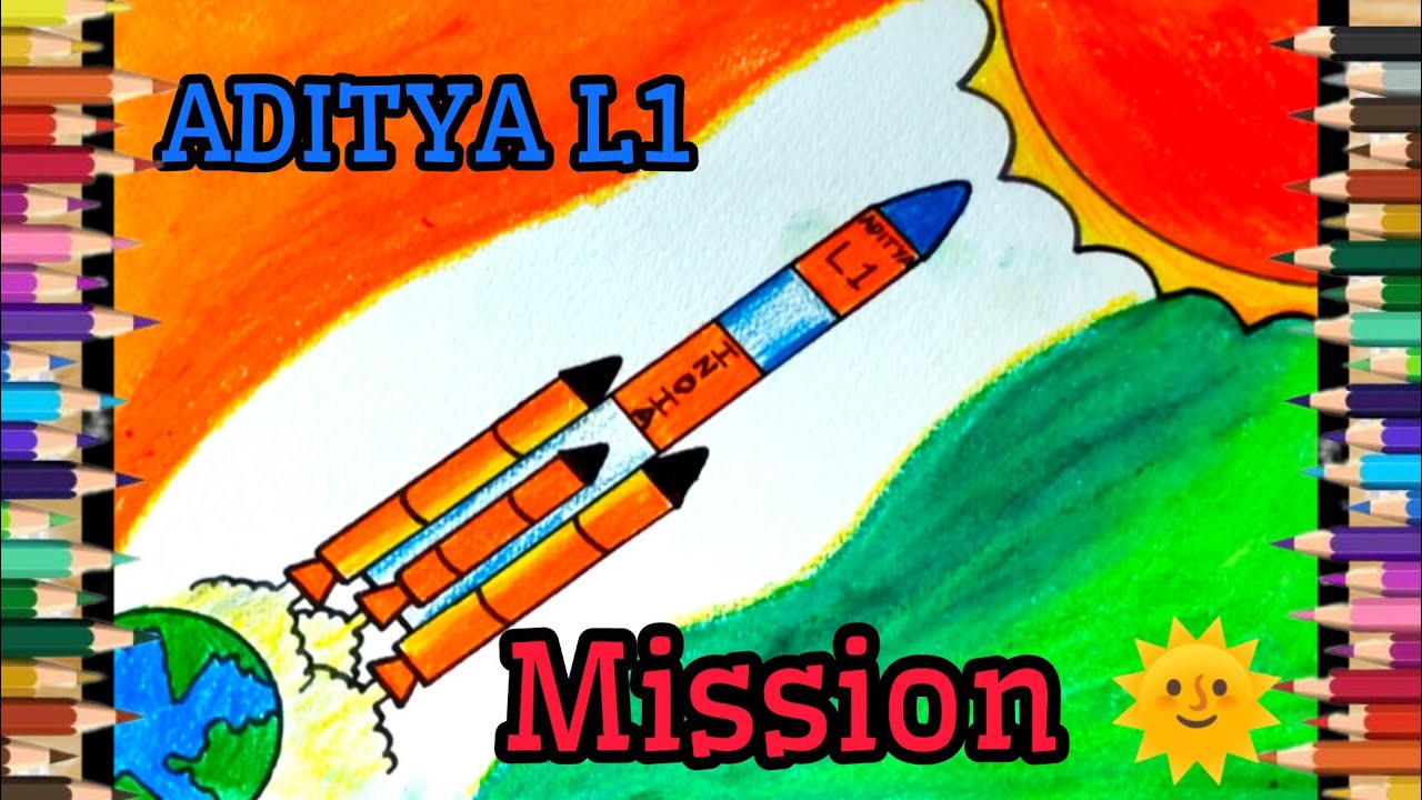 aditya l1 mission drawing|Aditya L1 drawing|Aditya-L1 mission sun ...