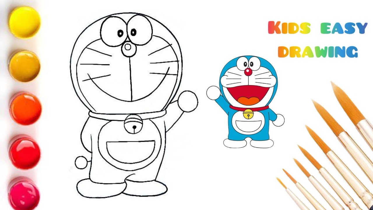 Doremon : How to draw | Colouring | Painting for kids and toddlers ...