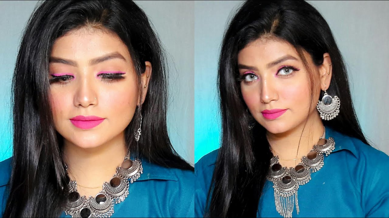 Pink Lips with Pink Eyeliner|| Perfect Monotone Pink Glam Makeup - YouTube