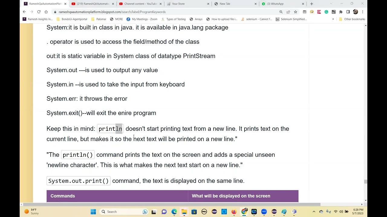 CoreJava New Package Class Creation System out println demo May72023 - YouTube