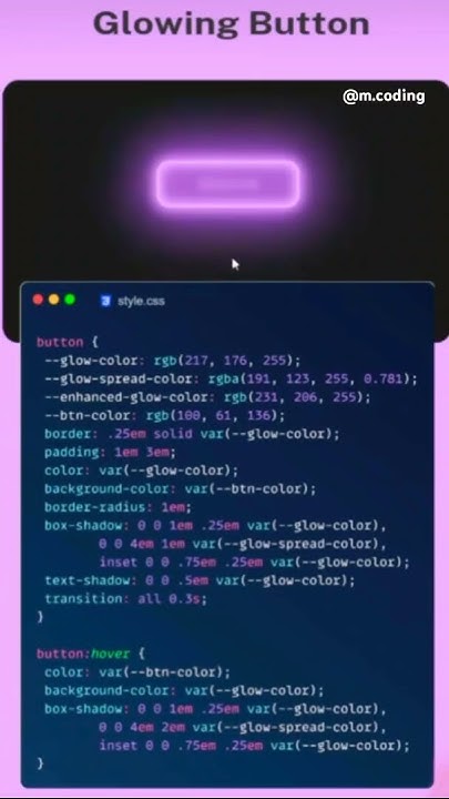 Glowing Button By Using Css Code Csstutorialinhindi Cssforbeginners Basicofcoding Codingtips