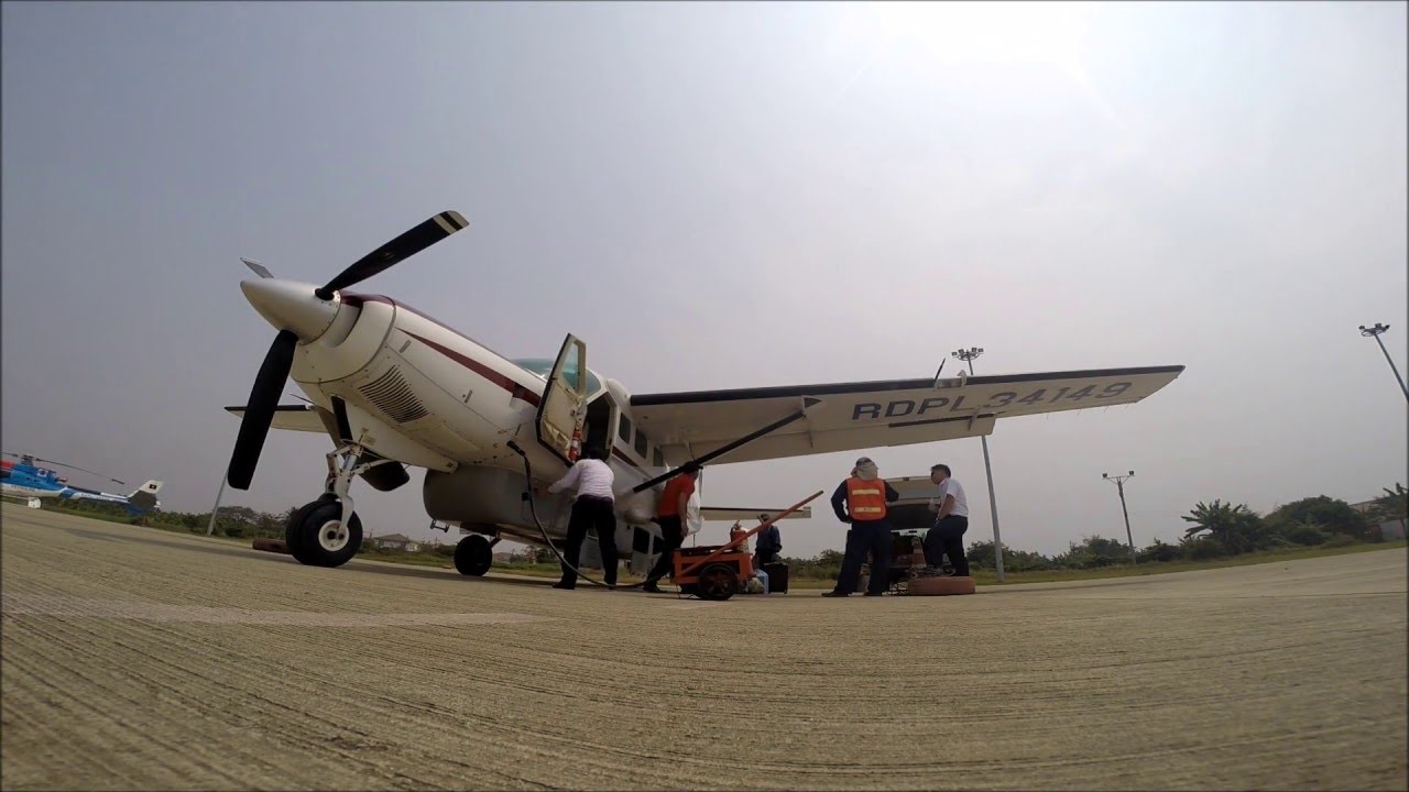 Lao SKyway Cessna c208 daily preflight check - YouTube