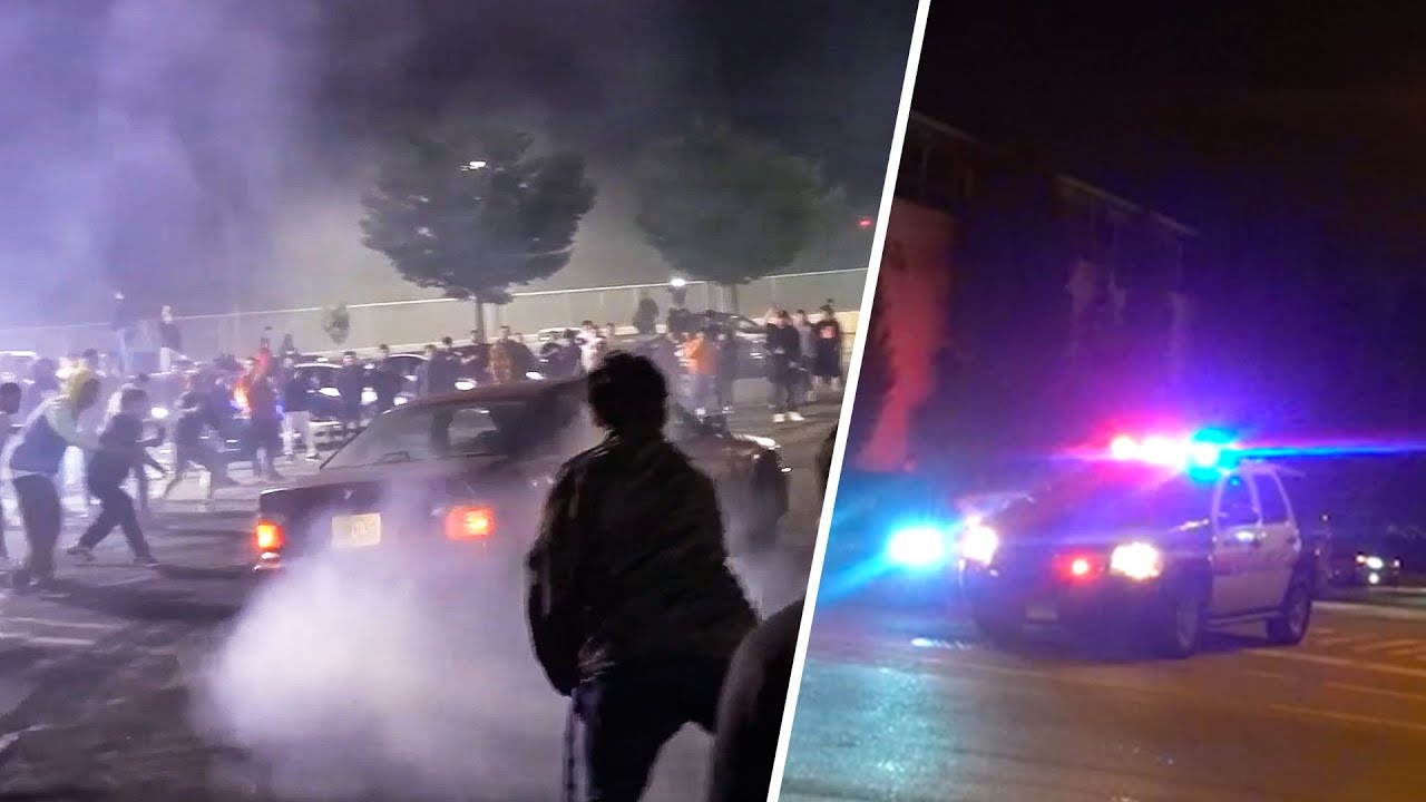 CAR CRA$HES into CROWD at CAR MEET! - YouTube