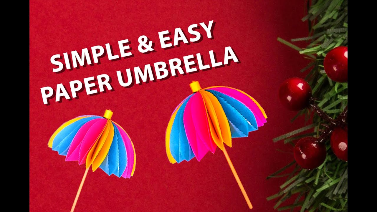 Make colorful paper umbrella || Easy steps Umbrella making || Making ...