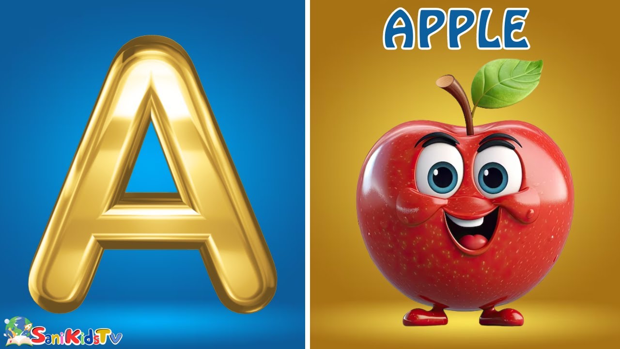 A For Apple I Phonics song I ABC Rhymes I ABC Alphabet Song Nursery ...
