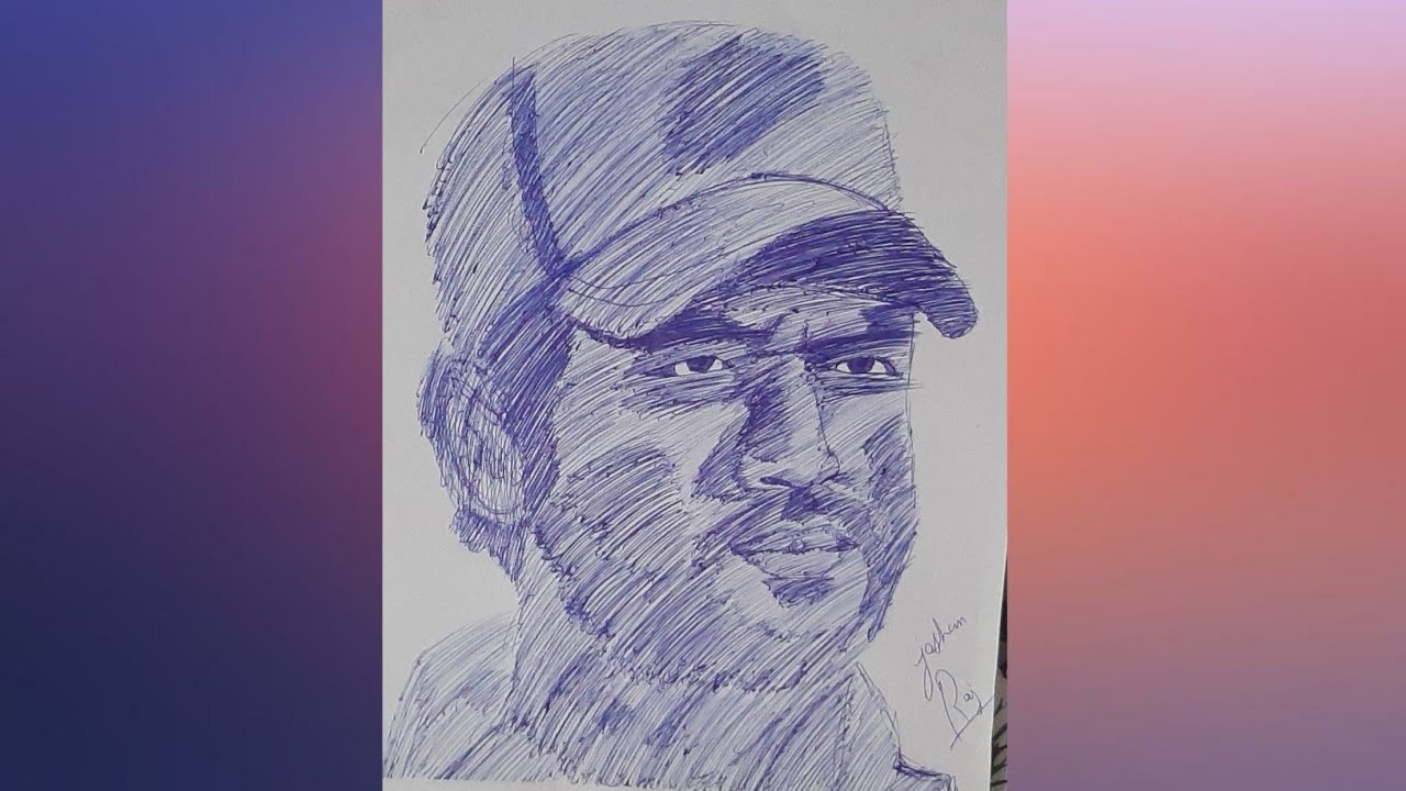 how to draw a face by hatching . For beginners. Jashan Raj Arts - YouTube