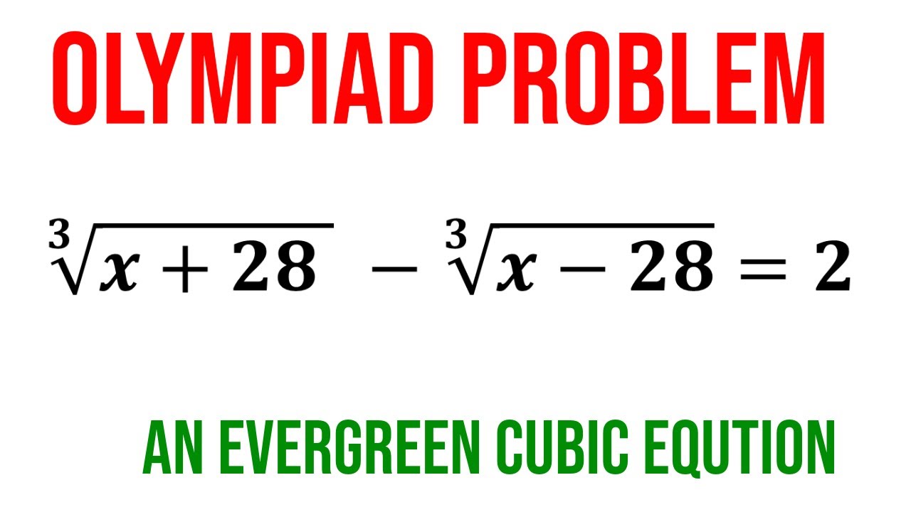 A Cubic Equation Problem from Olympiad Exam I SAT I MCAT I Xth I KVYP I ...