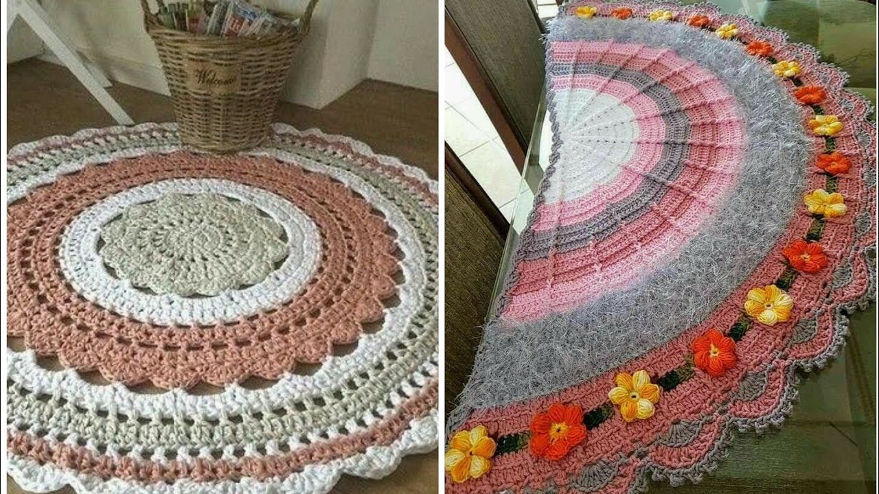 different types of crochet floor mats patterns and styles ideas - YouTube
