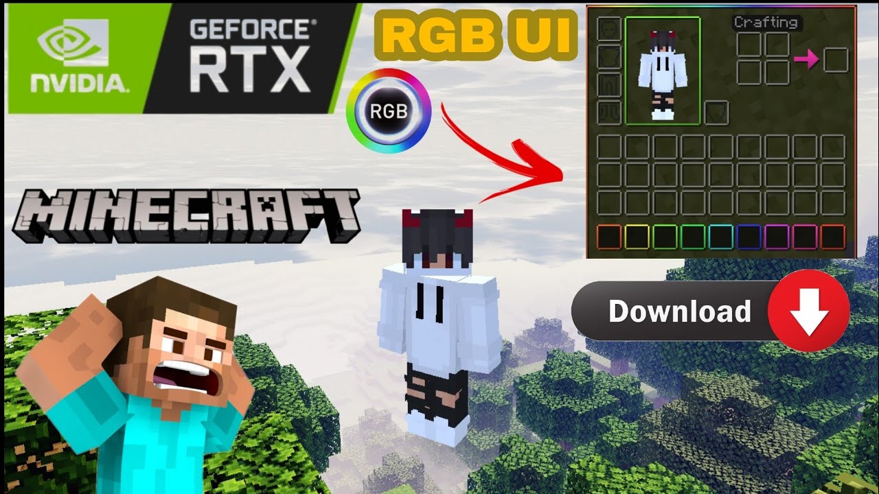 RGB UI MOD FOR MINECRAFT PE || In hindi|| 🔥 1.18 AND 1.17|| RED FIRE ...