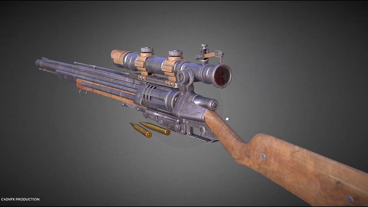 Wild West Sniper Rifle Model 3d for c4d free downloads (file describe ...