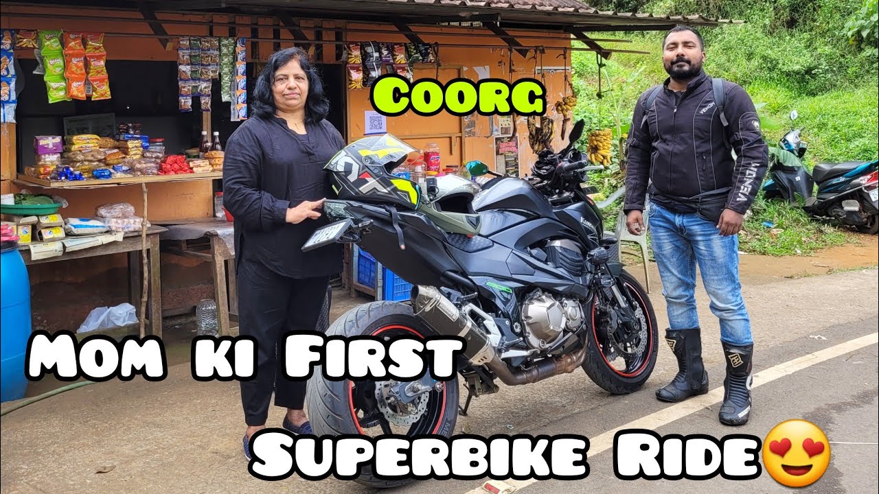 Mom First Superbike Ride😍 | 400km | PUBLIC REACTION on Kawasaki Z800🤩 ...