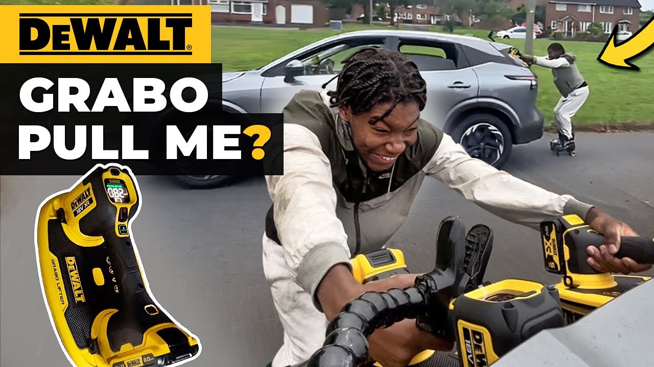 I let a car pull me using only a dewalt grabo - YouTube