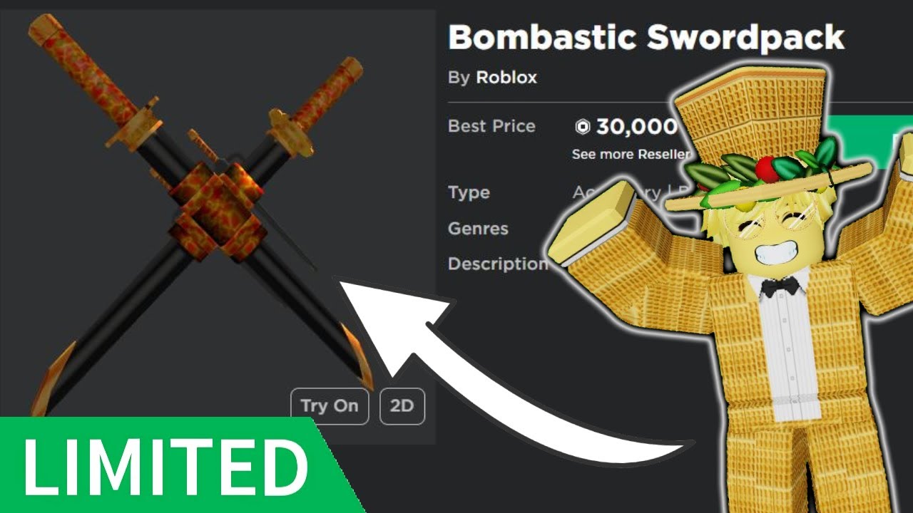 New Bombastic Swordpack Limited Item In Roblox! - YouTube