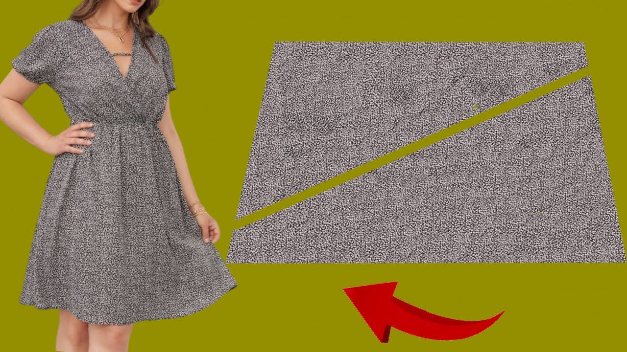 💐 New Idea Only 1 Meter Fabric Trends Dresses ️ Very Easy Very Cute ...