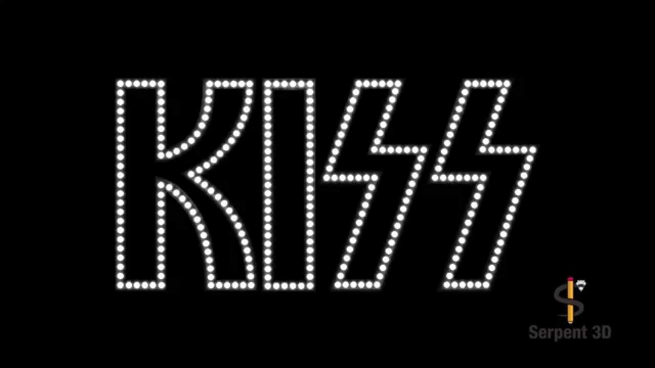 Kiss Original Logo Kiss Band Logo Silver Design On A Remo 14" Black