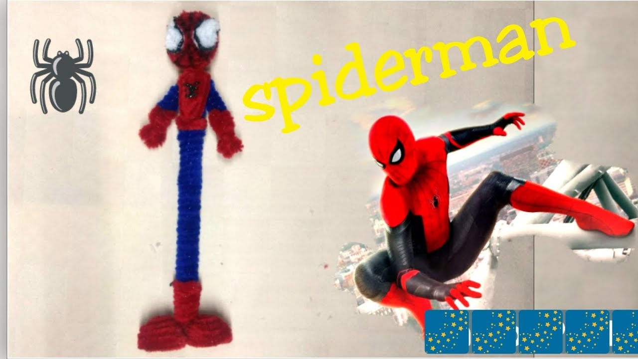 SPIDERMAN tutorial con Limpiapipas pluma / Piper cleaner spiderman ...