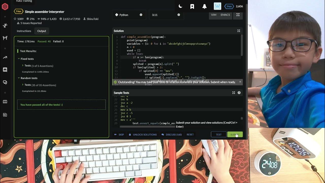 Codewars | Python | HHKB keyboard | 40 min real time | no talking | EP-71 - YouTube