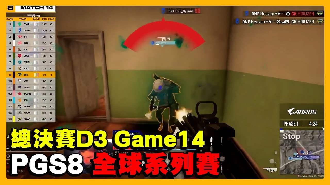【PGS8總決賽G14】我不要當爐主 戰神Hakatory一把機槍一路掃射 單人6殺團隊拿下17殺！滿編NAVI決勝圈對上同樣滿編的BB 究竟誰能拿下本場勝利？ - YouTube