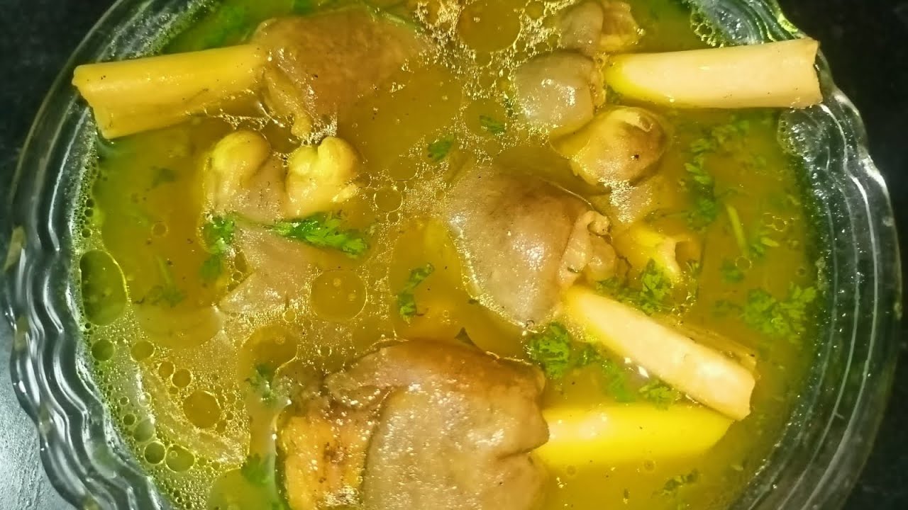 Mutton Paya soup recipe | Authentic Nalli Nihari soup | paya shorba ...