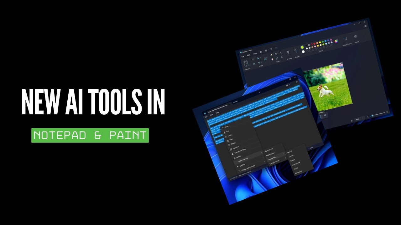 New AI Tools in Notepad & Paint - YouTube