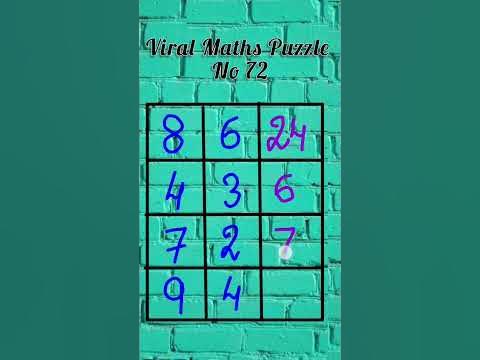 Viral Maths Puzzle No 72 #driveyourlogic #logicalmathspuzzle - YouTube