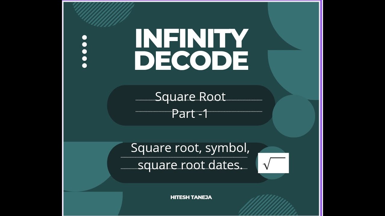 Square Root , Symbol , Square root dates Part - 1 by HITESH TANEJA ...