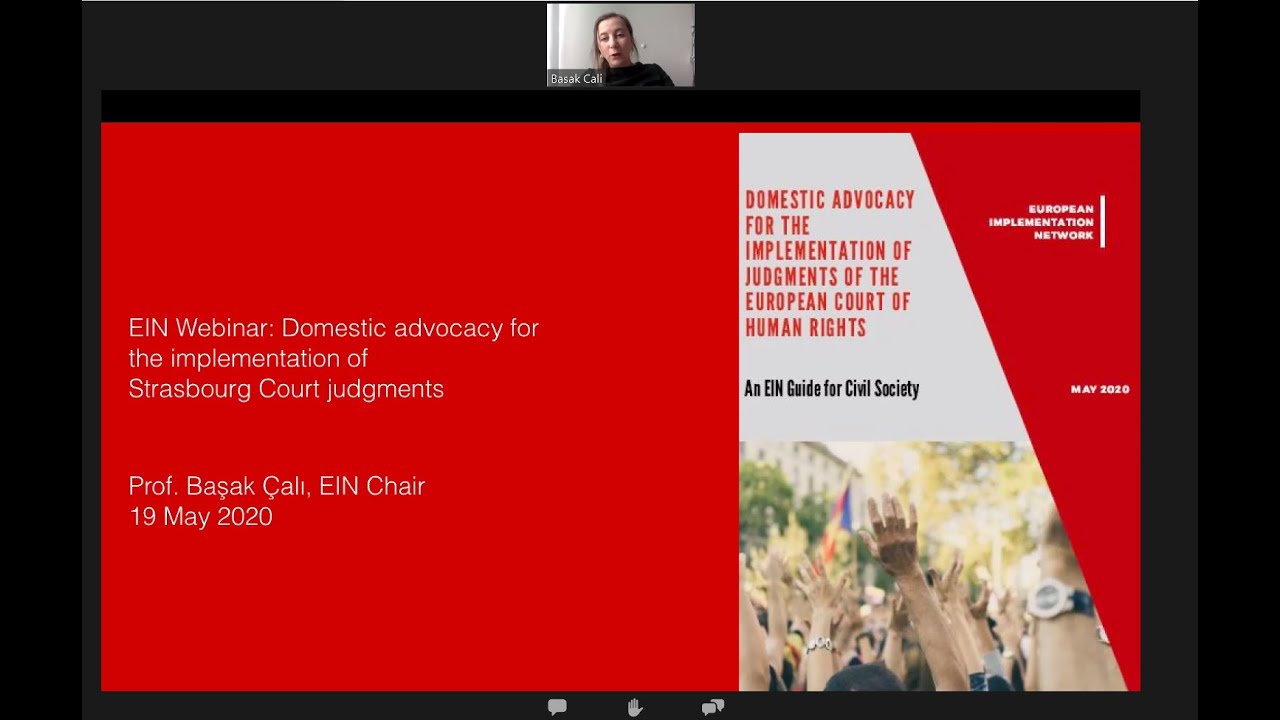 EIN Webinar: Domestic advocacy for the implementation of ECtHR judgments' implementation - YouTube