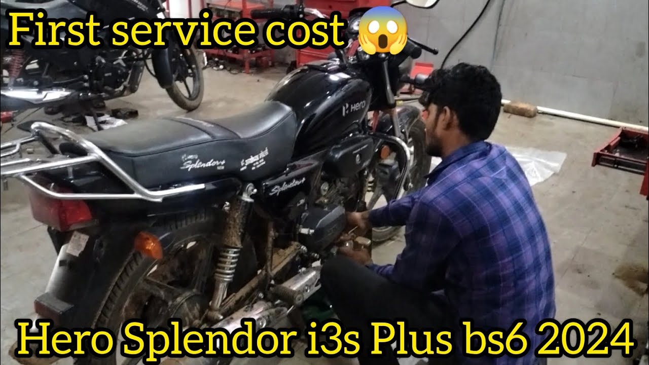 First service cost😱 | Hero Splendor Plus i3s | New model bs6 2024 ...