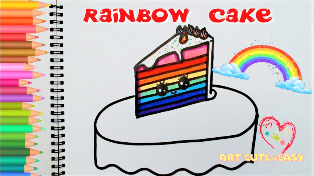 Draw rainbow cake - YouTube