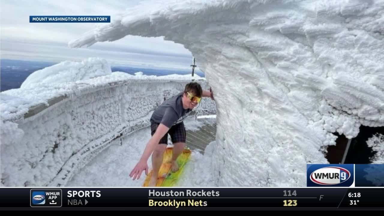 Rime ice formation catches attention atop Mount Washington - YouTube