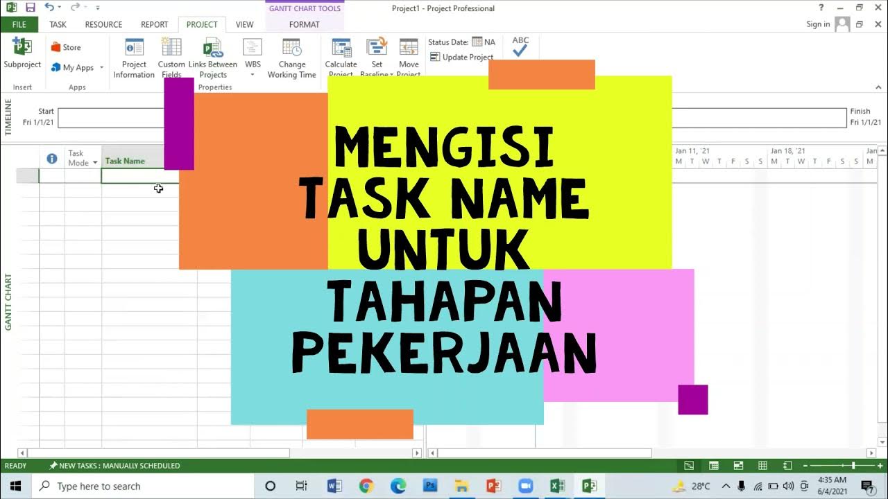 TUTORIAL MEMBUAT GANT CHART DAN PREDECESSOR DI MICROSOFT PROJECT - YouTube