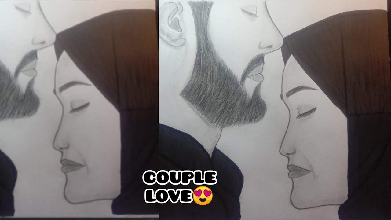 How to draw a couple drawing in love step by step | couple hug drawing ...