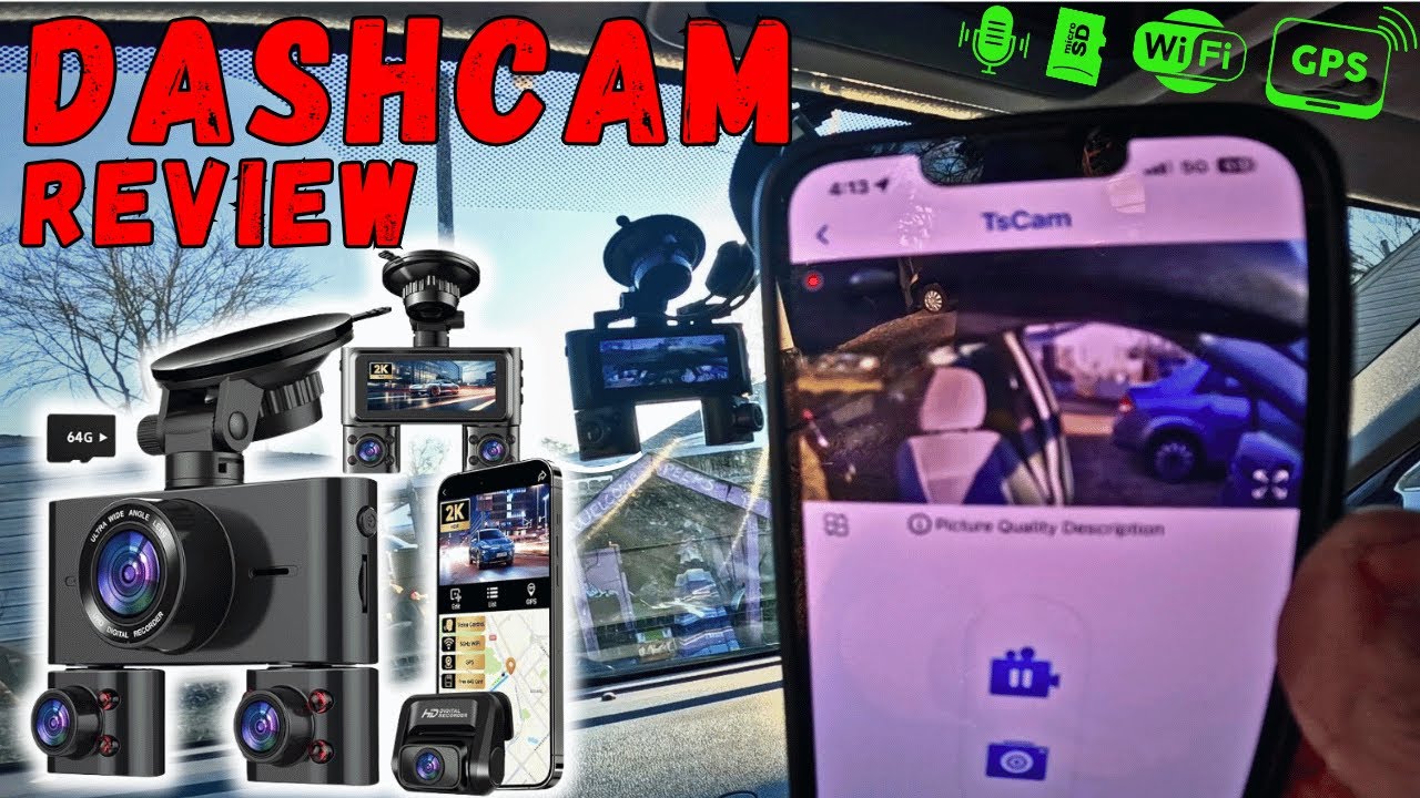 Dash Camera with Front/Rear & Inside Cam - Install/Review - YouTube