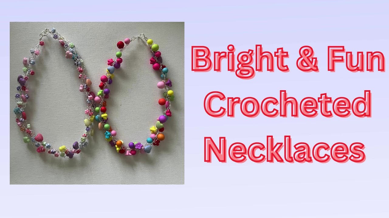 DIY - Bright Crochet Necklace Tutorial - How to make A Pretty ...